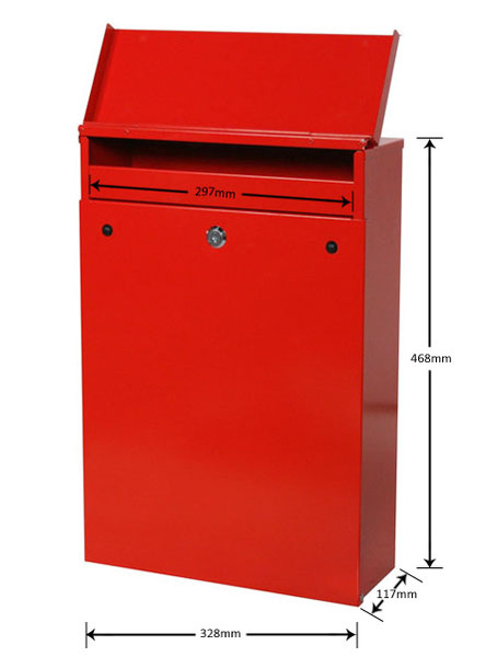 Red Lockable Document Drop Box